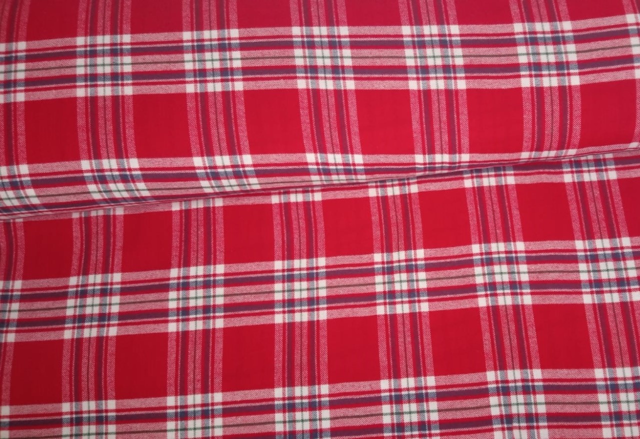 Leichter Baumwoll-Flanell “Karo” – #rot – Jerseymutti – Stoffe und ...